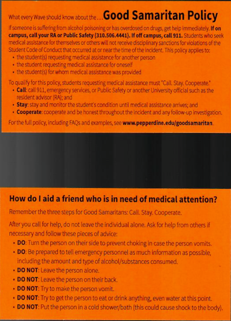 New Good Samaritan Policy Finalized - Pepperdine Graphic